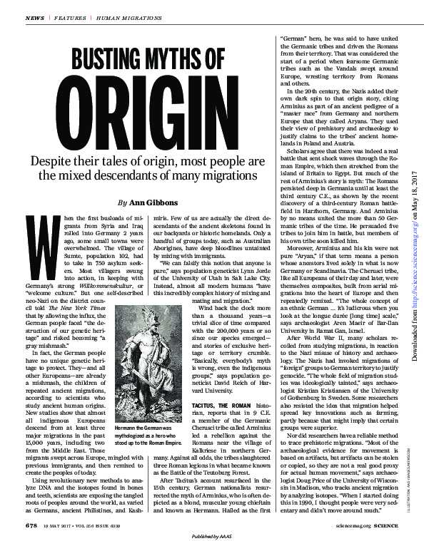 (PDF) Busting myths of origin