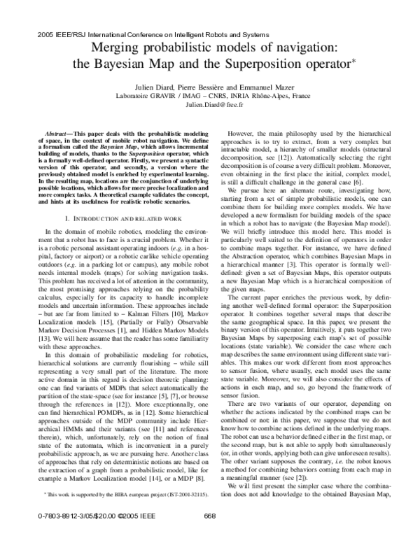 (PDF) Merging probabilistic models of navigation: the Bayesian map and the superposition operator