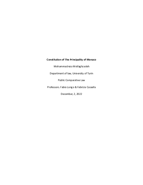 (PDF) Constitution of The Principality of Monaco