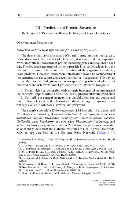(PDF) Prediction of Protein Structure