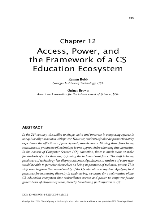 (PDF) Empowering Students of Color in CS Education