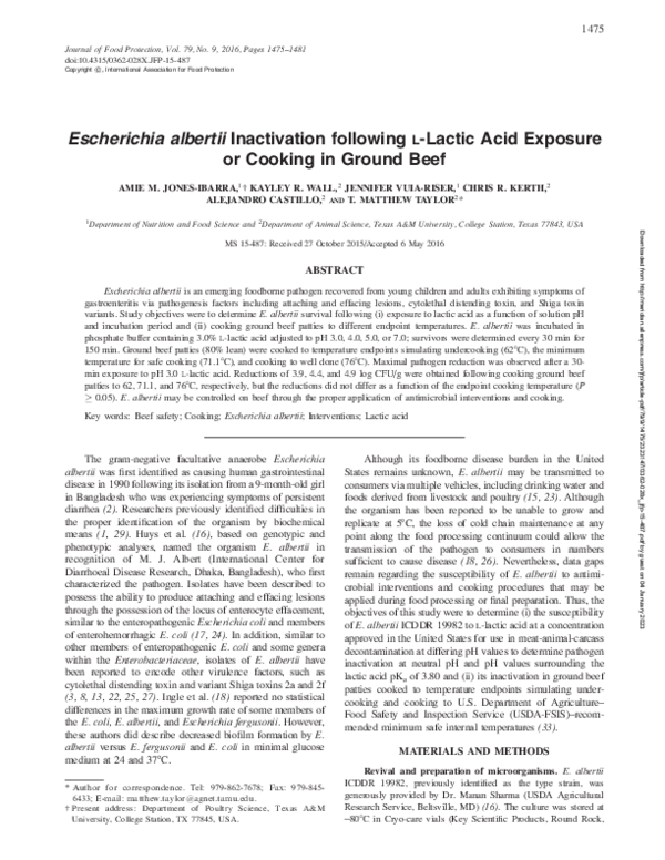 (PDF) Escherichia albertii Inactivation following l-Lactic Acid ...
