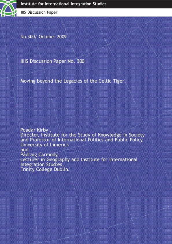 (PDF) Moving beyond the Legacies of the Celtic Tiger