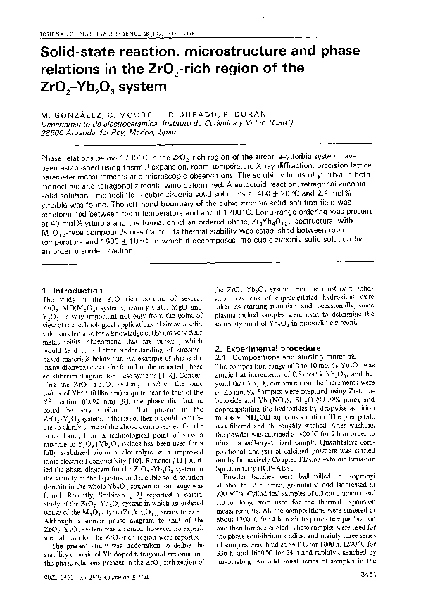 (PDF) Solid-state reaction, microstructure and phase relations in the ...