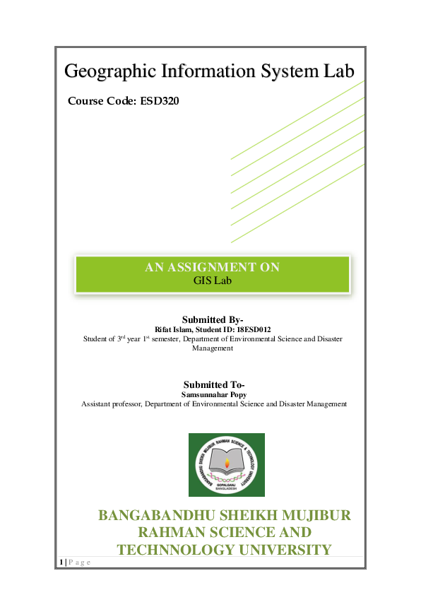 (PDF) Arc GIS Lab work sample