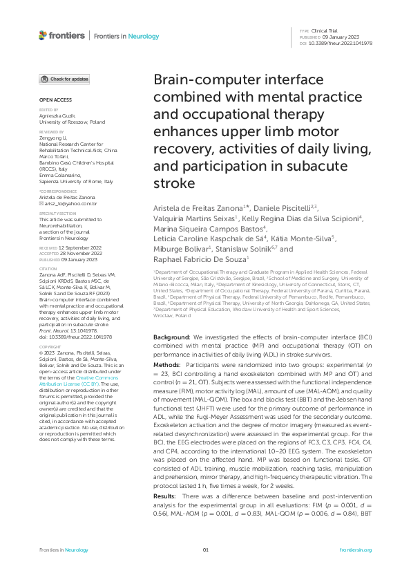 (PDF) Brain-computer interface combined with mental practice and ...