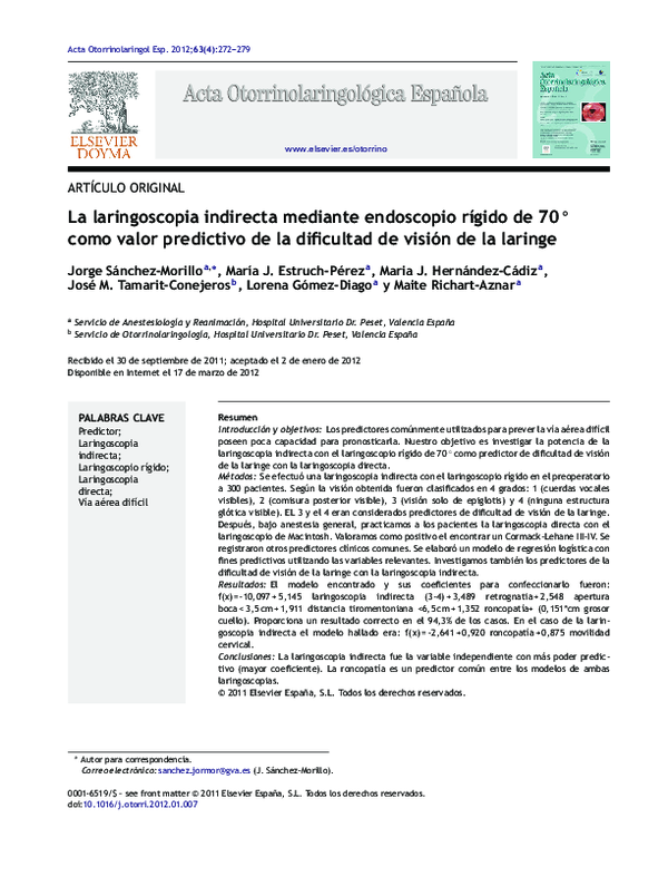 (PDF) La laringoscopia indirecta mediante endoscopio rígido de 70° como ...