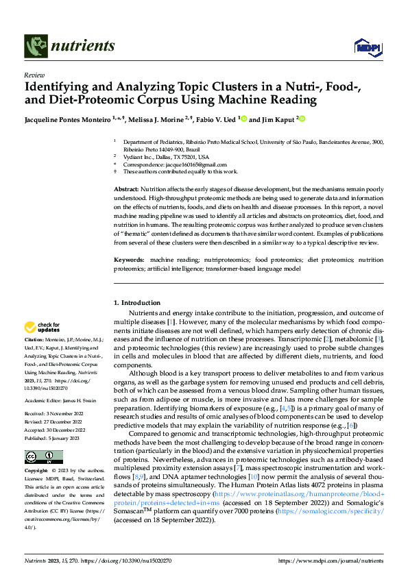 (PDF) Identifying and Analyzing Topic Clusters in a Nutri-, Food-, and ...