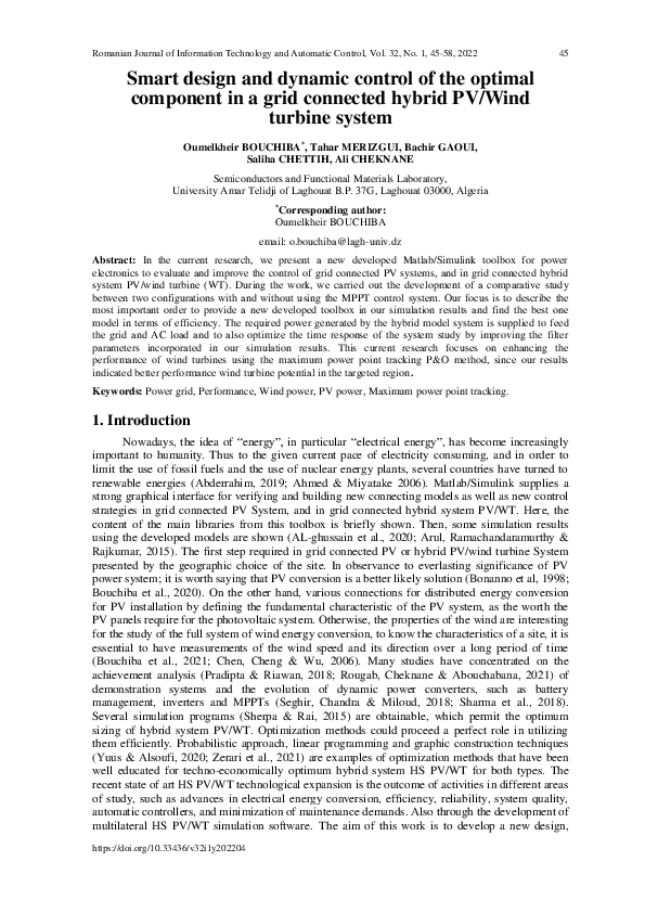 Pdf Smart Design And Dynamic Control Of The Optimal Component In A