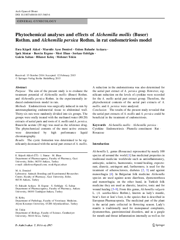 (PDF) Effects of Alchemilla mollis and Alchemilla persica on ...