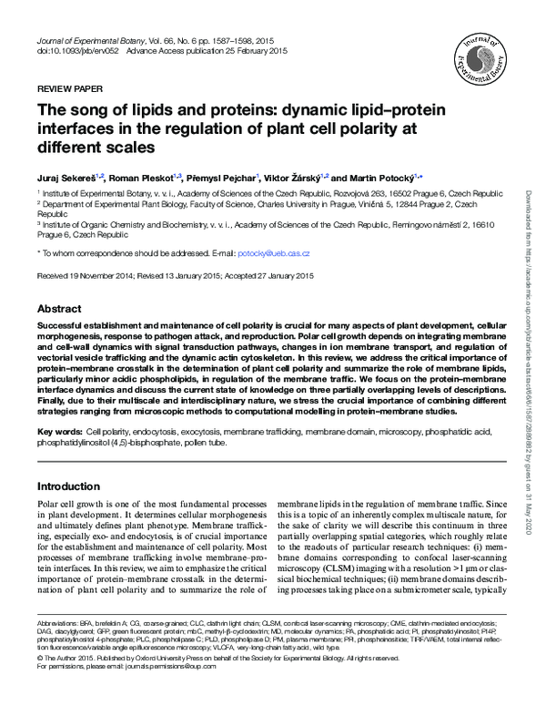 (PDF) The song of lipids and proteins: dynamic lipid-protein interfaces ...