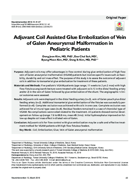 (PDF) Coil-Glue Embolization for Pediatric VGAM