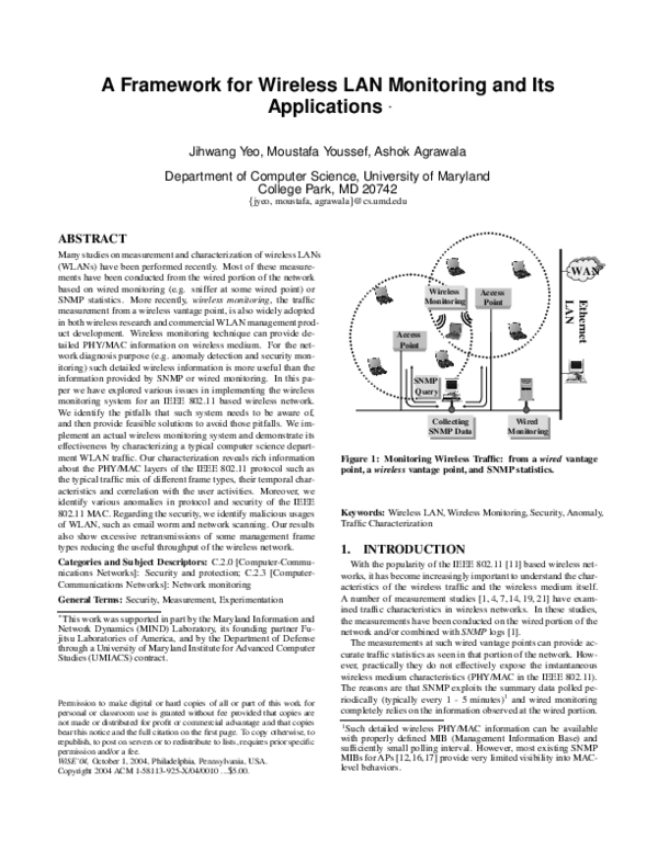 (PDF) A framework for wireless LAN monitoring and its applications ...