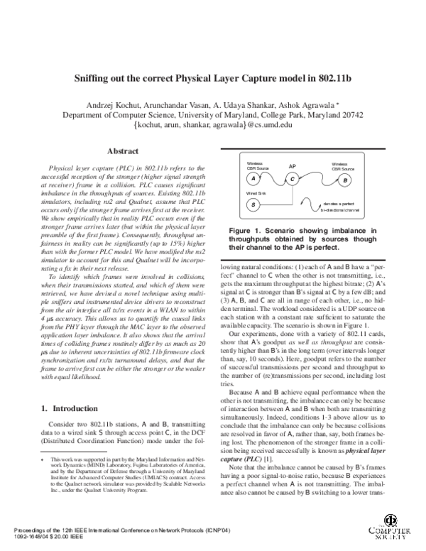 (PDF) Sniffing out the correct physical layer capture model in 802.11b