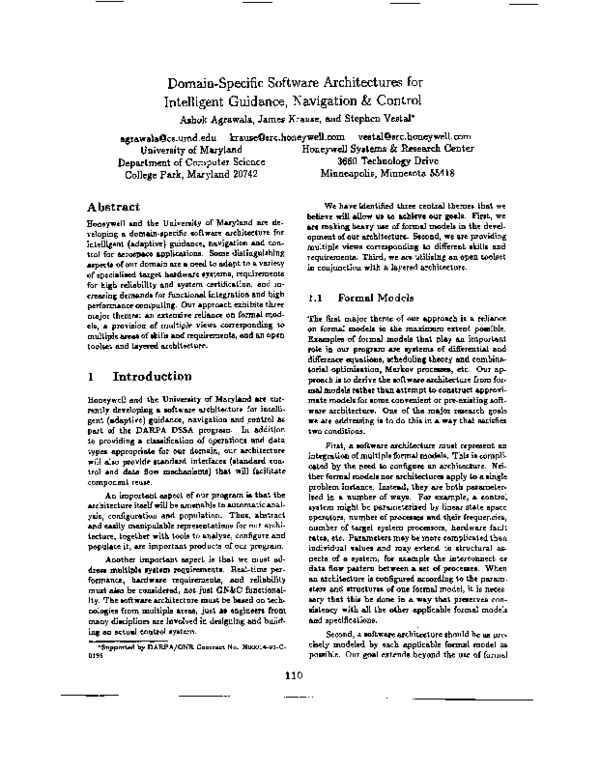 (PDF) Domain-specific software architectures for intelligent guidance ...