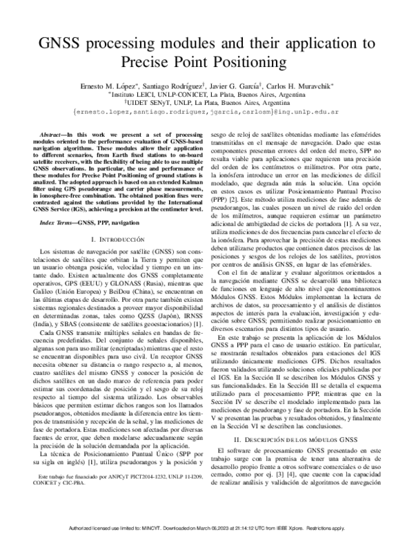 (PDF) GNSS Processing Modules and Their Application to Precise Point Positioning