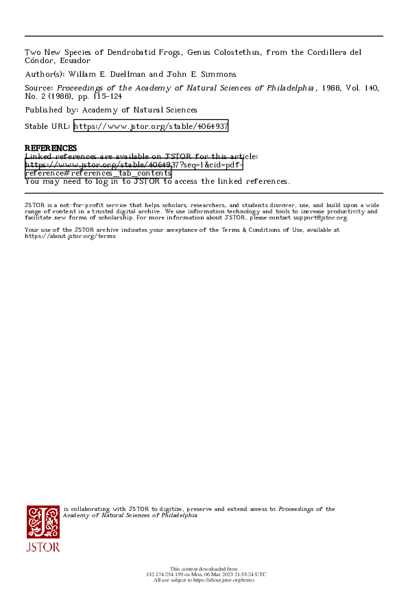 (PDF) Duellman and Simmons 1988-Two new species of dendrobatid frogs ...