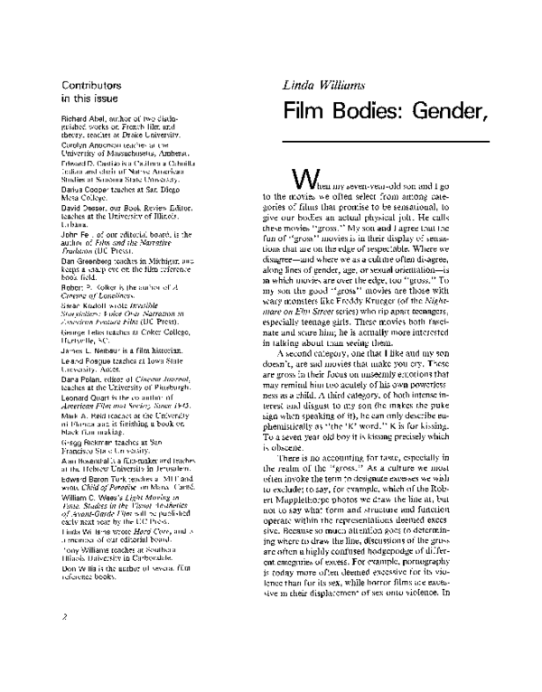 (PDF) Film Bodies: Gender, Genre, and Excess