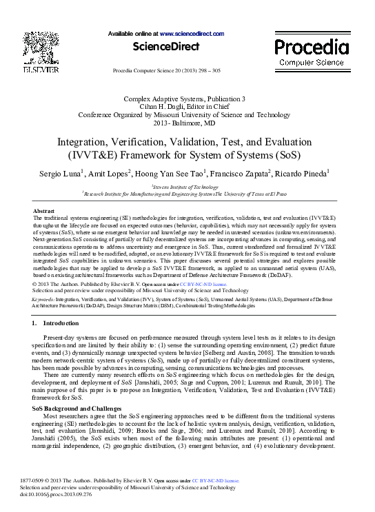 (PDF) Integration, Verification, Validation, Test, and Evaluation (IVVT ...