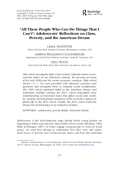(PDF) “All These People Who Can Do Things That I Can’t”: Adolescents ...