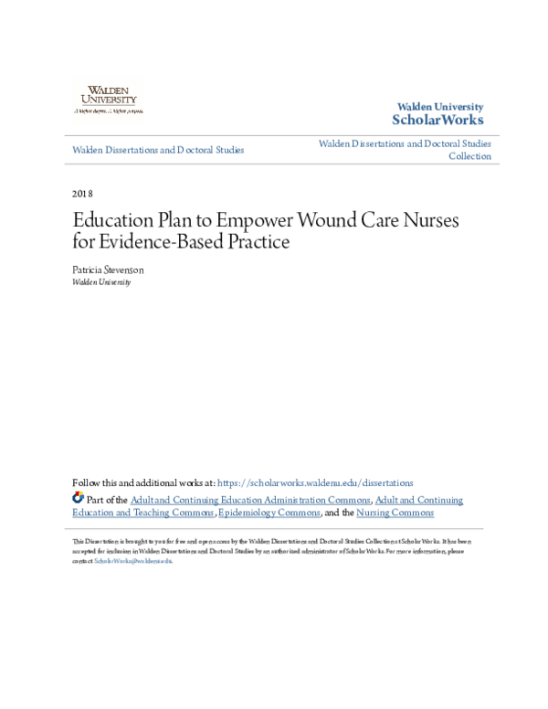 (PDF) Education Plan to Empower Wound Care Nurses for Evidence-Based ...