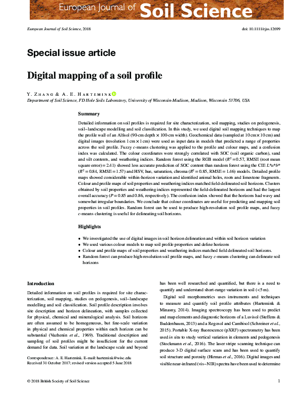 (PDF) Digital mapping of a soil profile