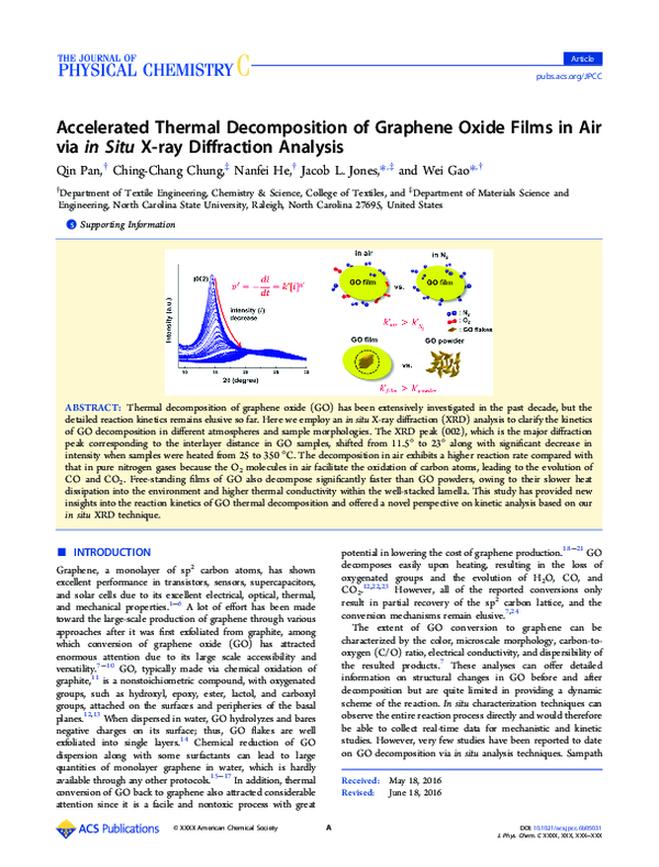 (PDF) Accelerated Thermal Decomposition of Graphene Oxide Films in Air ...