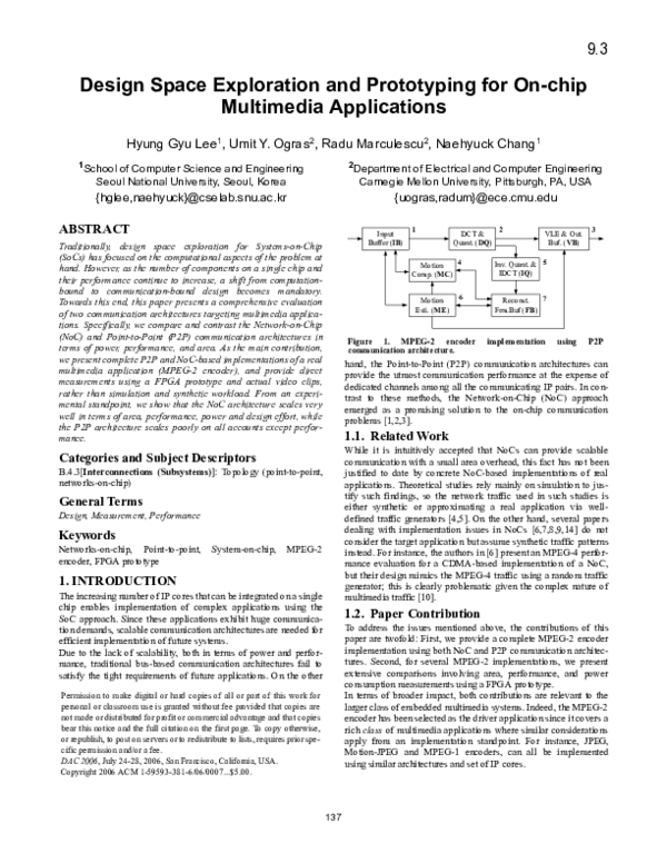 Pdf Design Space Exploration And Prototyping For On Chip Multimedia