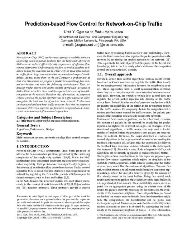 (PDF) Prediction-based flow control for network-on-chip traffic