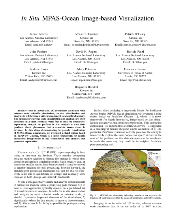 (PDF) In Situ MPAS-Ocean Image-based Visualization