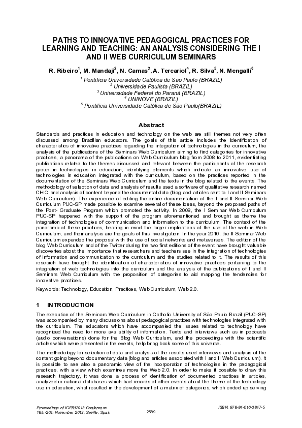 (PDF) Paths to Innovative Pedagogical Practices for Learning and ...