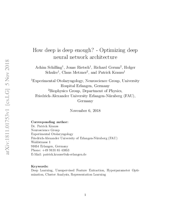 (PDF) How deep is deep enough? - Optimizing deep neural network architecture