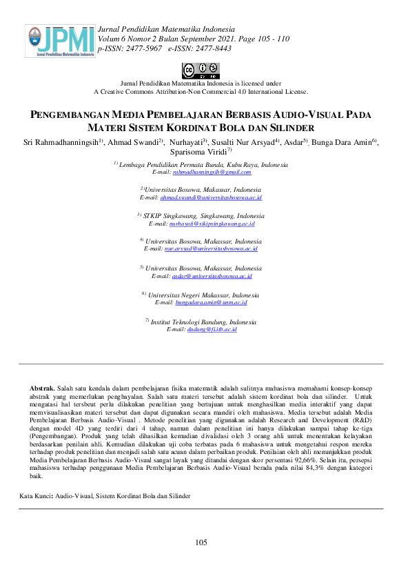 (PDF) Pengembangan Media Pembelajaran Berbasis Audio-Visual Pada Materi Sistem Kordinat Bola Dan ...