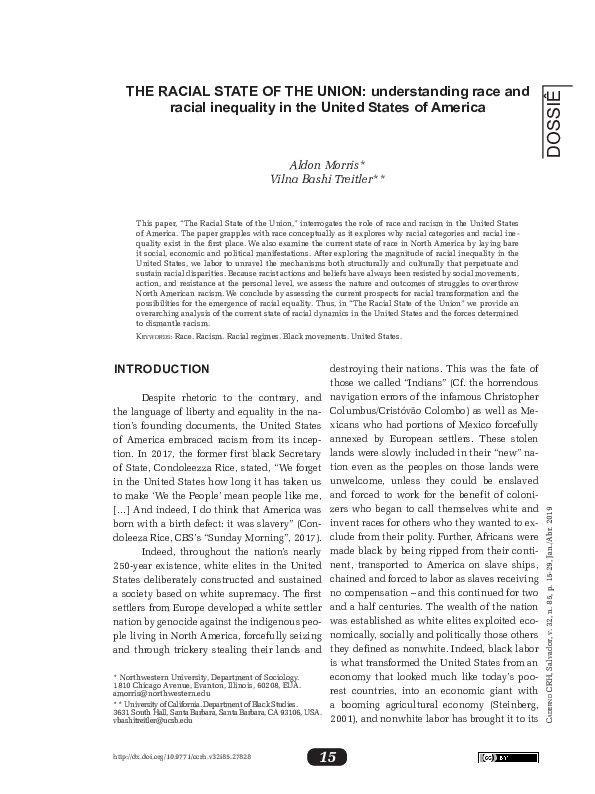 (PDF) THE RACIAL STATE OF THE UNION: understanding race and racial ...