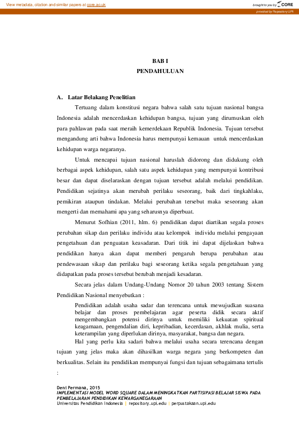 (PDF) IMPLEMENTASI MODEL WORD SQUARE DALAM MENINGKATKAN PARTISIPASI ...