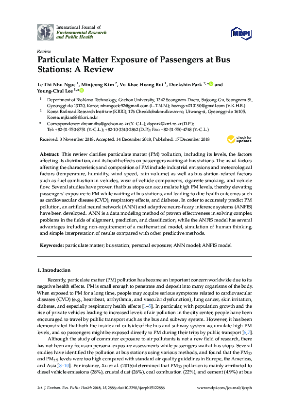 Pdf Particulate Matter Exposure Of Passengers At Bus Stations A Review