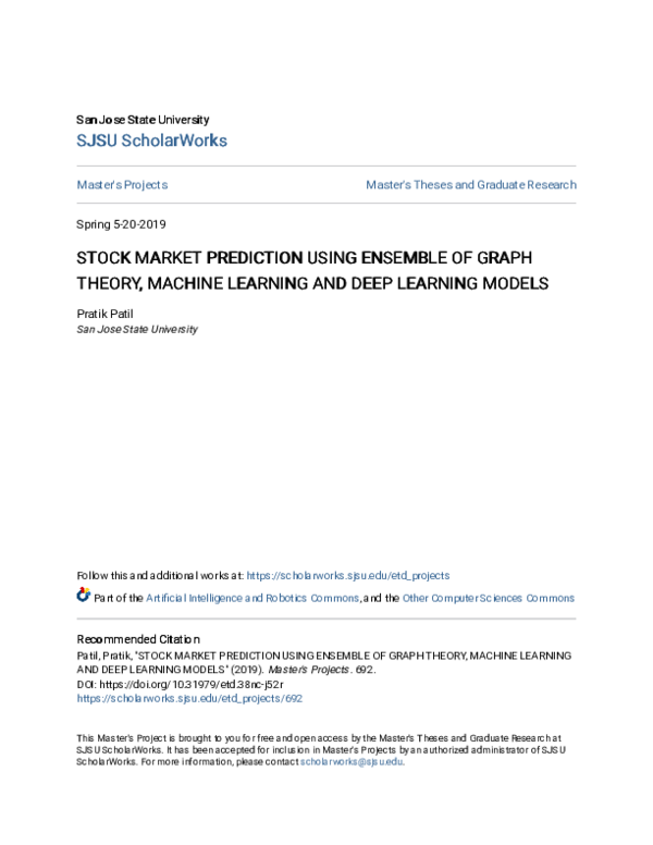 (PDF) Stock Market Prediction Using Ensemble of Graph Theory, Machine ...