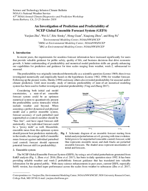 (PDF) An Investigation of Prediction and Predictability of NCEP Global Ensemble Forecast System ...