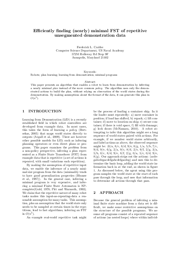(PDF) Efficiently Finding (Nearly) Minimal FST of Repetitive Unsegmented Demonstration Data