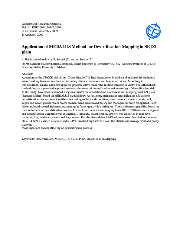 (PDF) Application of MEDALUS Method for Desertification Mapping in ...