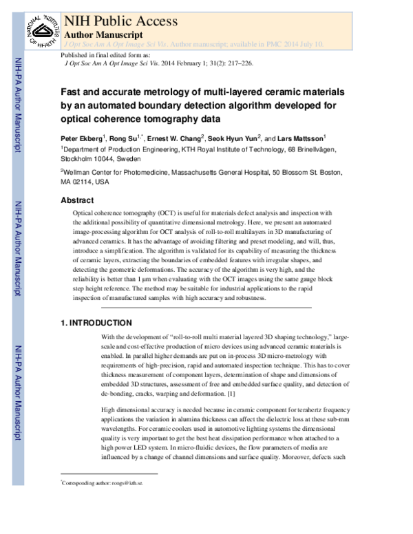 (PDF) Fast and accurate metrology of multi-layered ceramic materials by ...