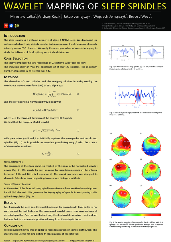 (PDF) Wavelet mapping of sleep spindles