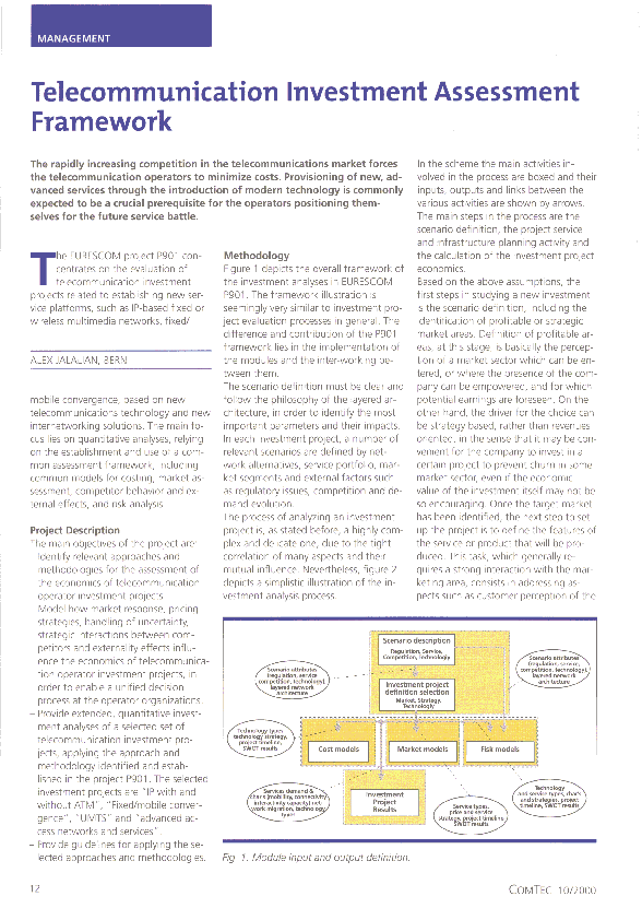 (PDF) Telecommunication investment assessment framework