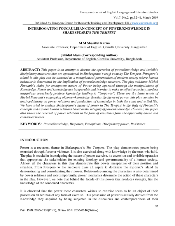 (PDF) INTERROGATING FOUCAULDIAN CONCEPT OF POWER/KNOWLEDGE IN ...