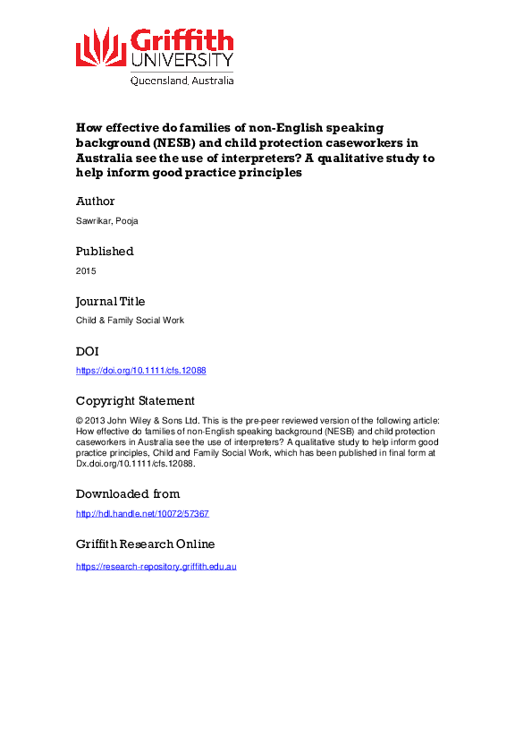 (PDF) How effective do families of non-English-speaking background ...