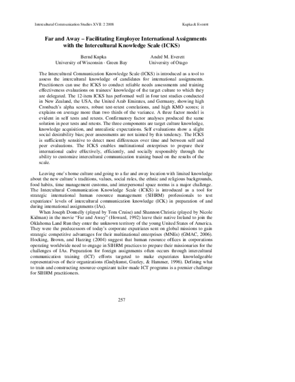 (PDF) Far and Away - Facilitating Employee International Assignments ...