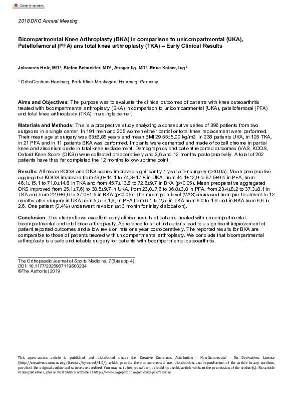 (PDF) Bicompartmental Knee Arthroplasty (BKA) in comparison to ...
