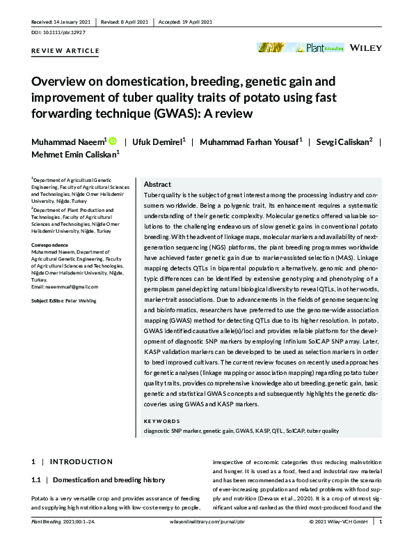 (PDF) Overview on domestication, breeding, genetic gain and improvement ...