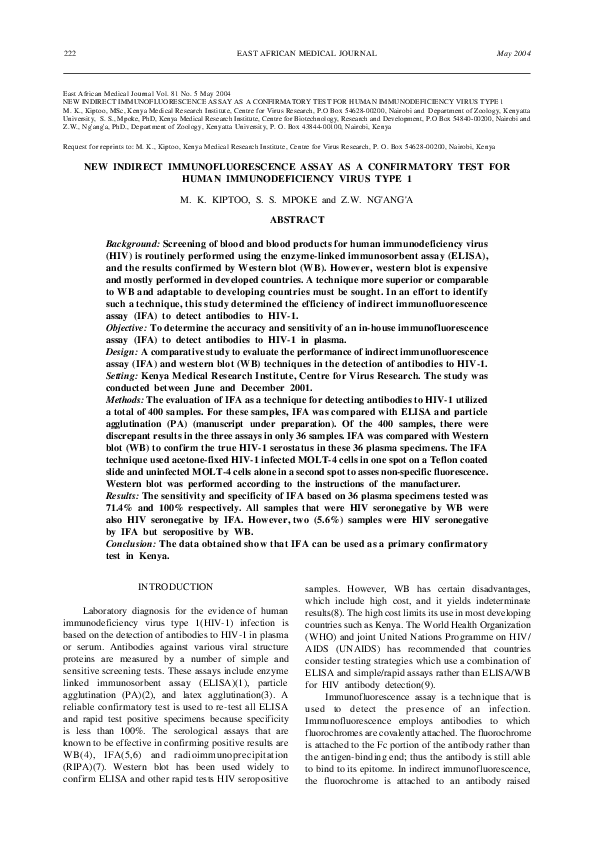 (PDF) New indirect immunofluorescence assay as a confirmatory test for ...