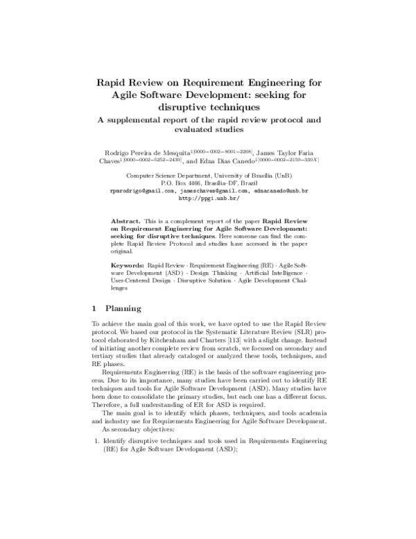 (PDF) Rapid Review on Requirement Engineering for Agile Software Development: seeking for ...